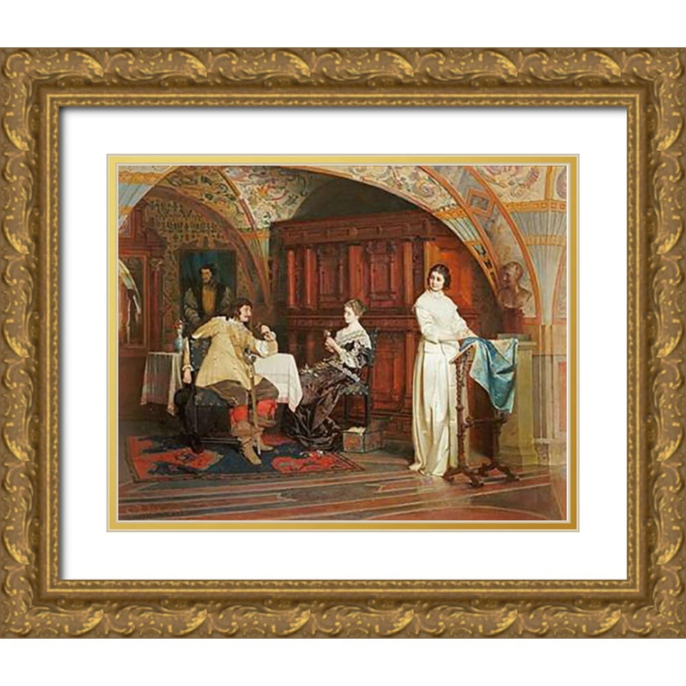 Probst, Carl 14x12 Gold Ornate Wood Framed with Double Matting Museum ...