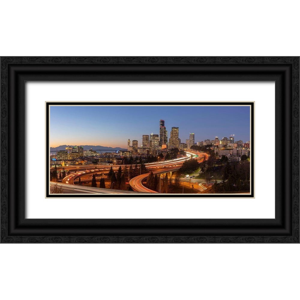 Probst, Greg 14x8 Black Ornate Wood Framed with Double Matting Museum ...