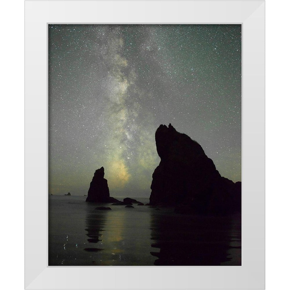 Probst, Greg 15x18 White Modern Wood Framed Museum Art Print Titled - The Milky Way rising ...