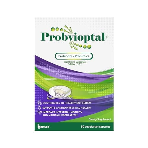 Probvioptal 30 Capsules, Probiotics & Prebiotics, 1 Billion CFU, Gluten ...