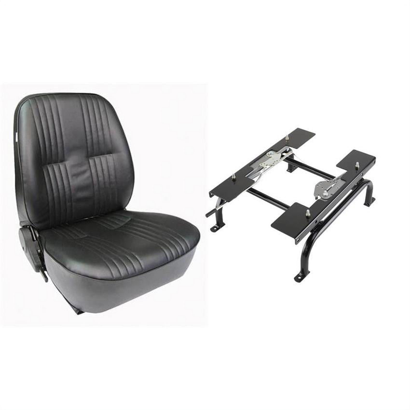 Procar Low Back Driver Side Black Vinyl Bucket Seat with Seat Mount ...
