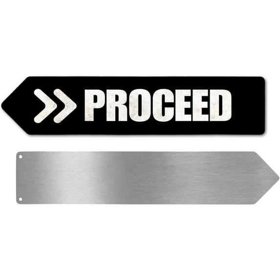 Proceed Metal Sign by DC | Arrow Metal Directional Signage for Indoor ...
