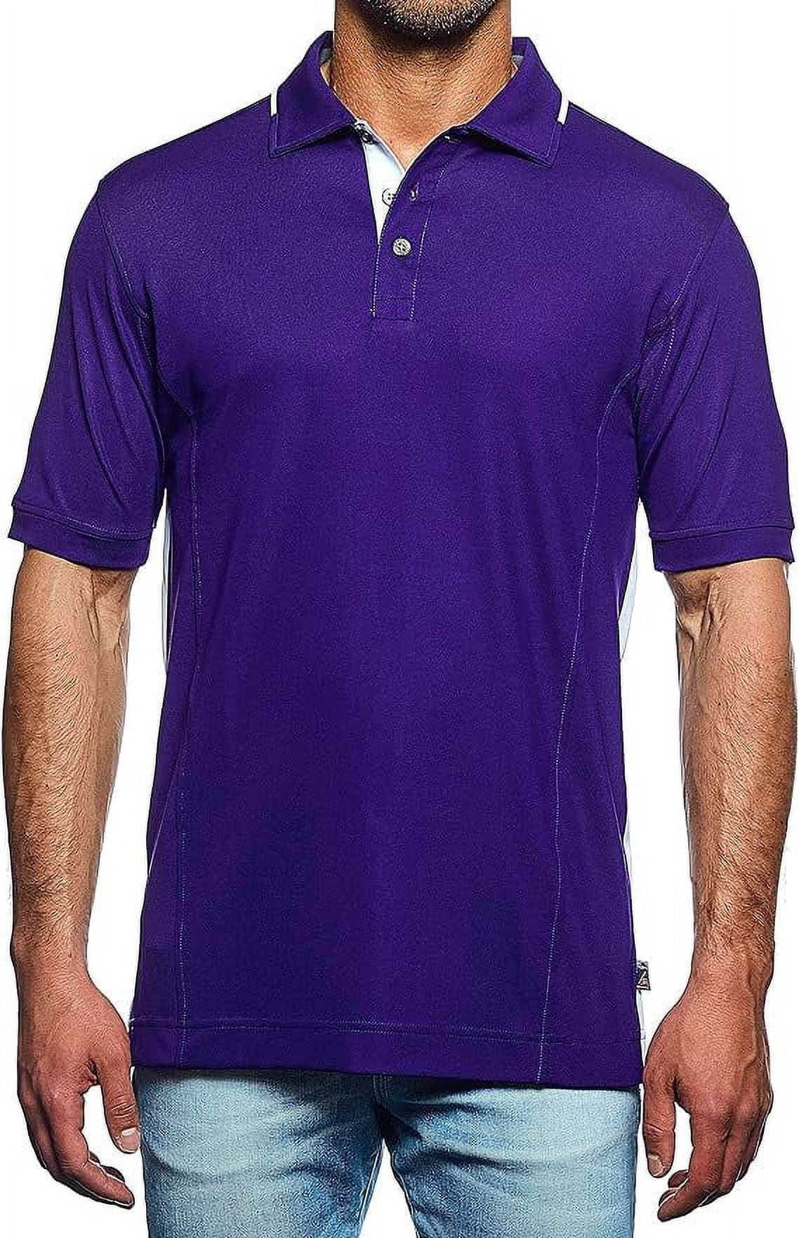 Procelebrity® Mens polo VANGUARD (Large, Purple/White) - Walmart.com