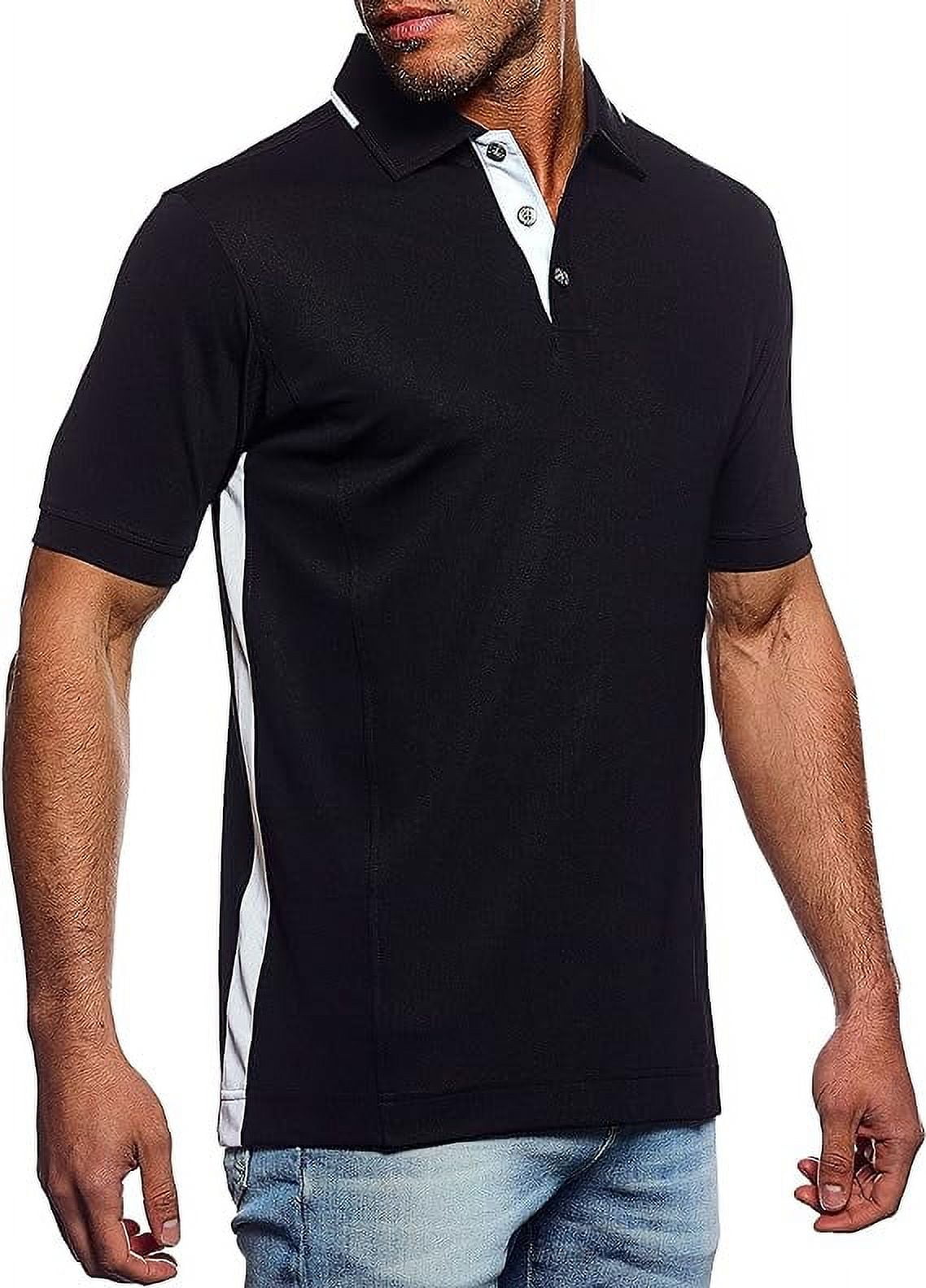 Procelebrity® Mens polo VANGUARD (Medium, Black/White) - Walmart.com