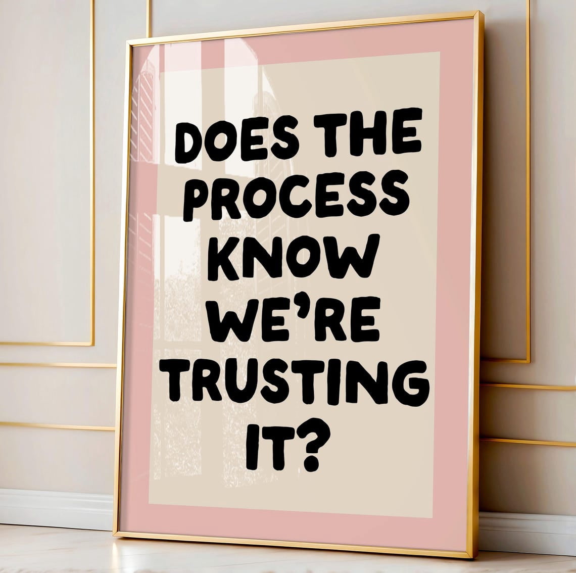 Does The Process Know We'Re Trusting It? Art Poster, Neutral Desk Decor ...