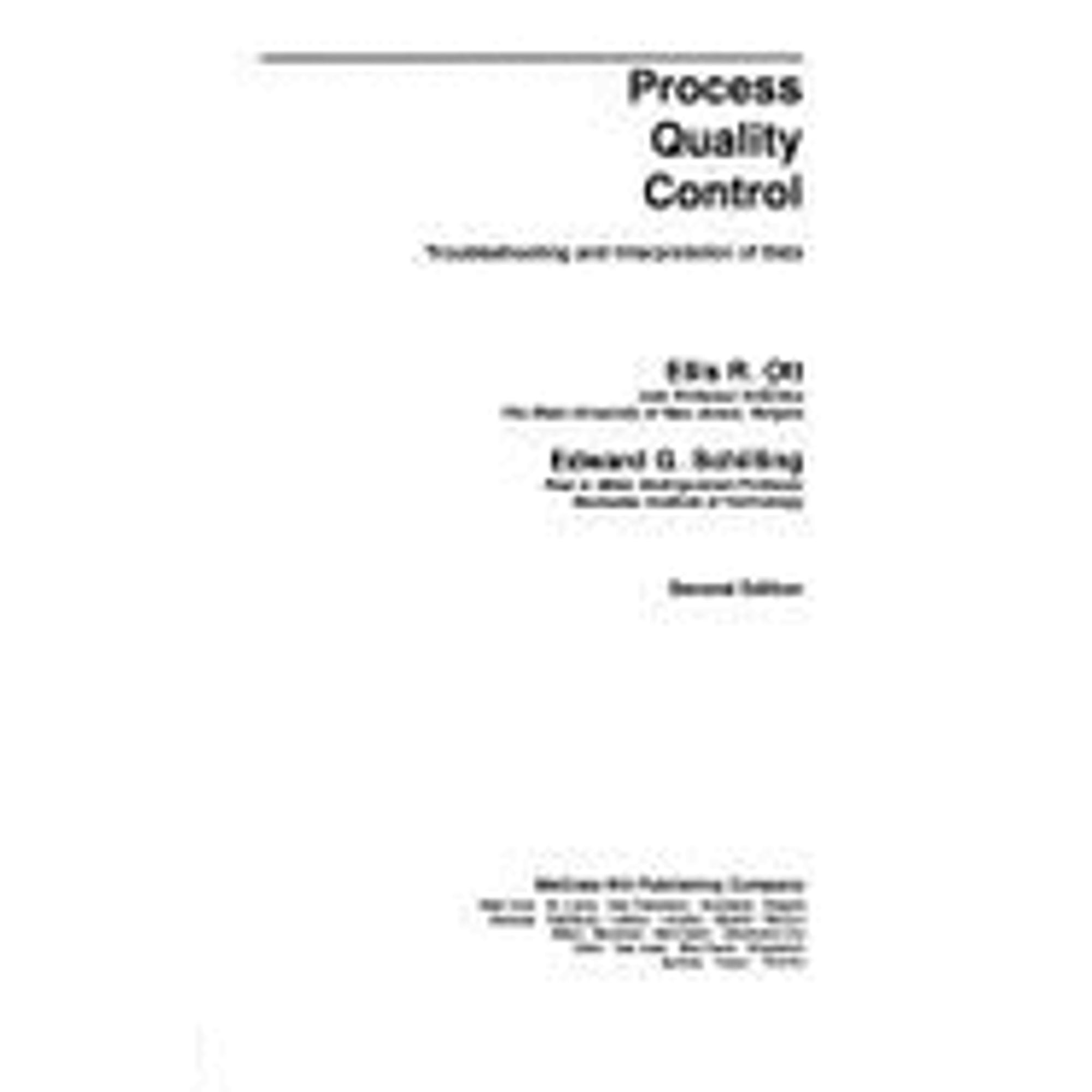 Pre-Owned Process Quality Control: Troubleshooting and Interpretation ...