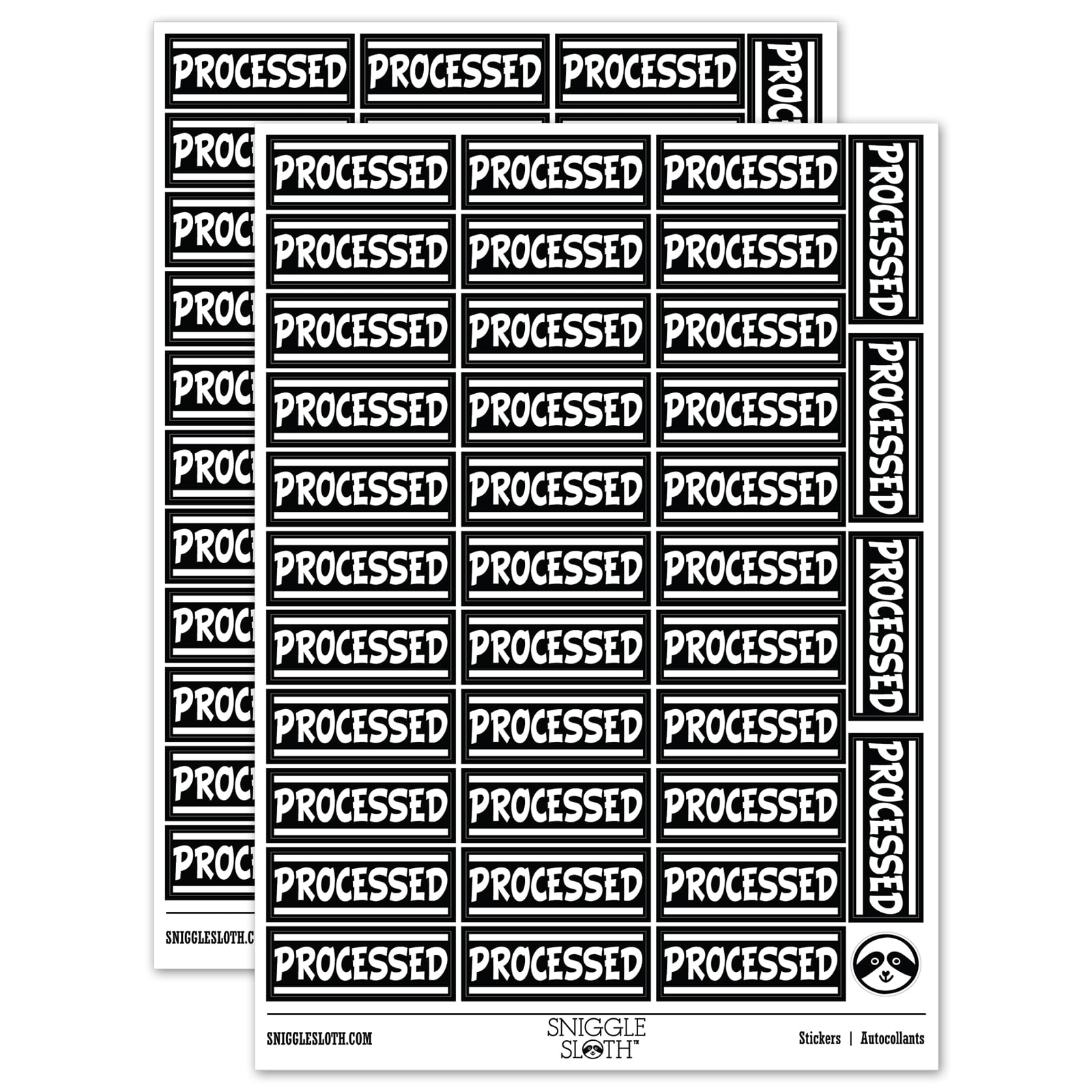 Processed Border Top Bottom Sticker Set - Black - Gloss Finish - 1.5 ...