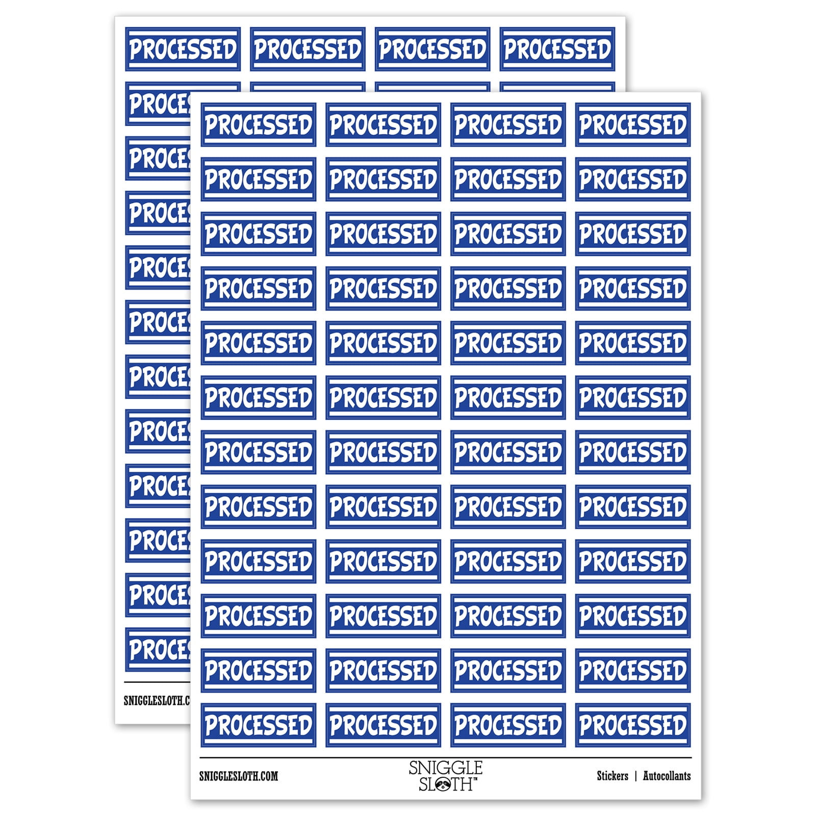 Processed Border Top Bottom Sticker Set - Dark Blue - Gloss Finish - 1. ...