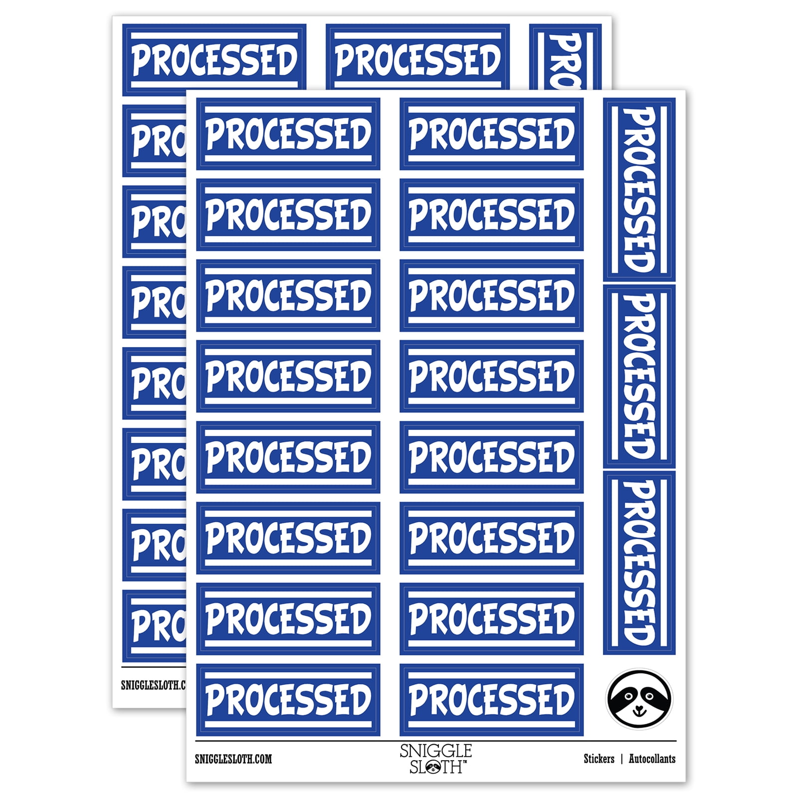 Processed Border Top Bottom Sticker Set - Dark Blue - Matte Finish - 2. ...