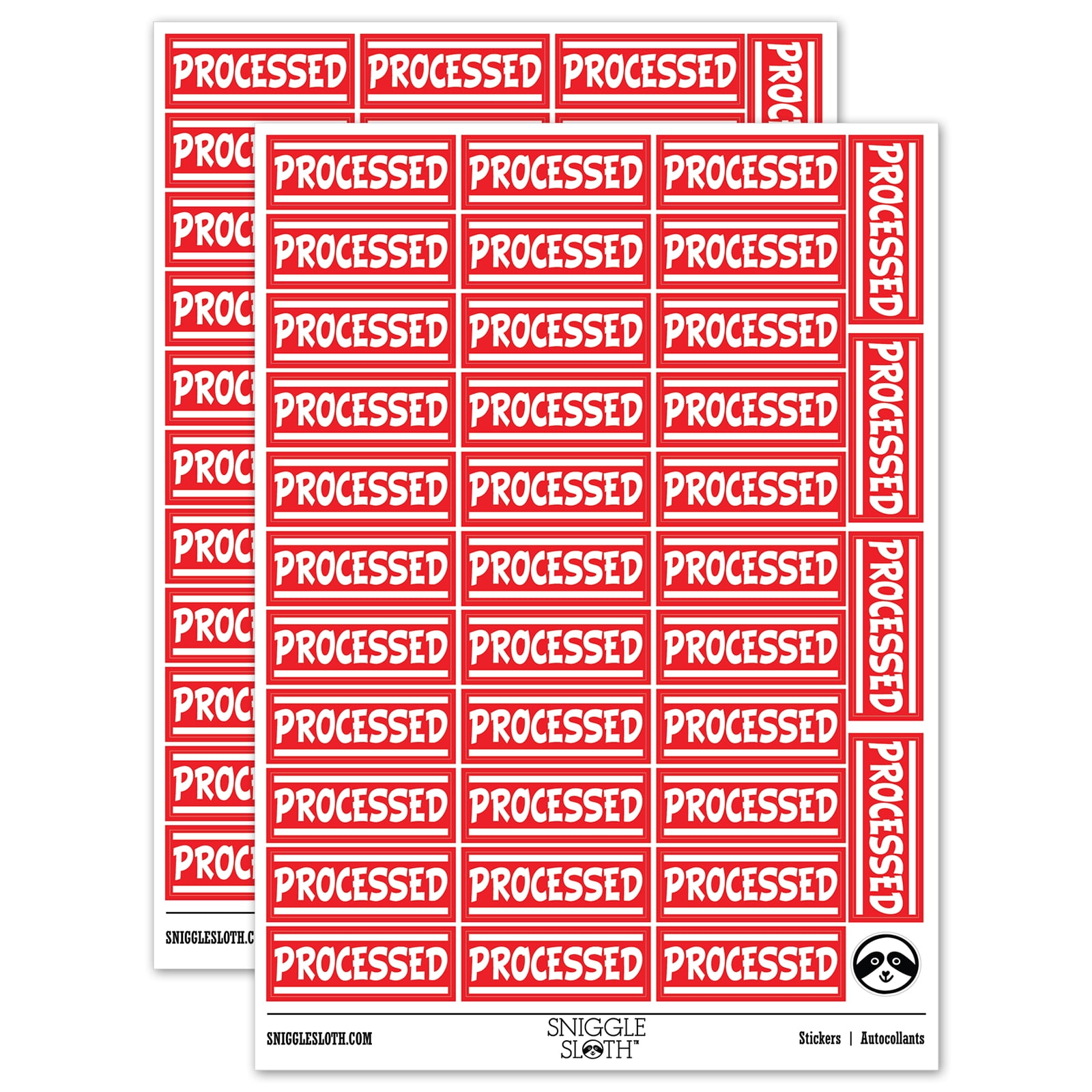 Processed Border Top Bottom Sticker Set - Red - Matte Finish - 1.5 ...