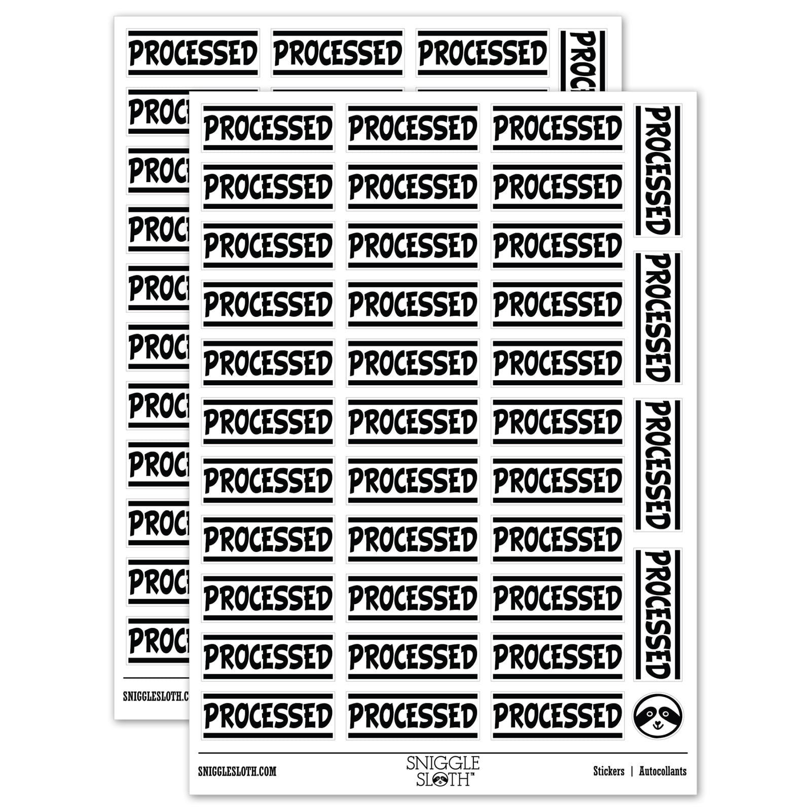 Processed Border Top Bottom Sticker Set - White - Gloss Finish - 1.5 ...