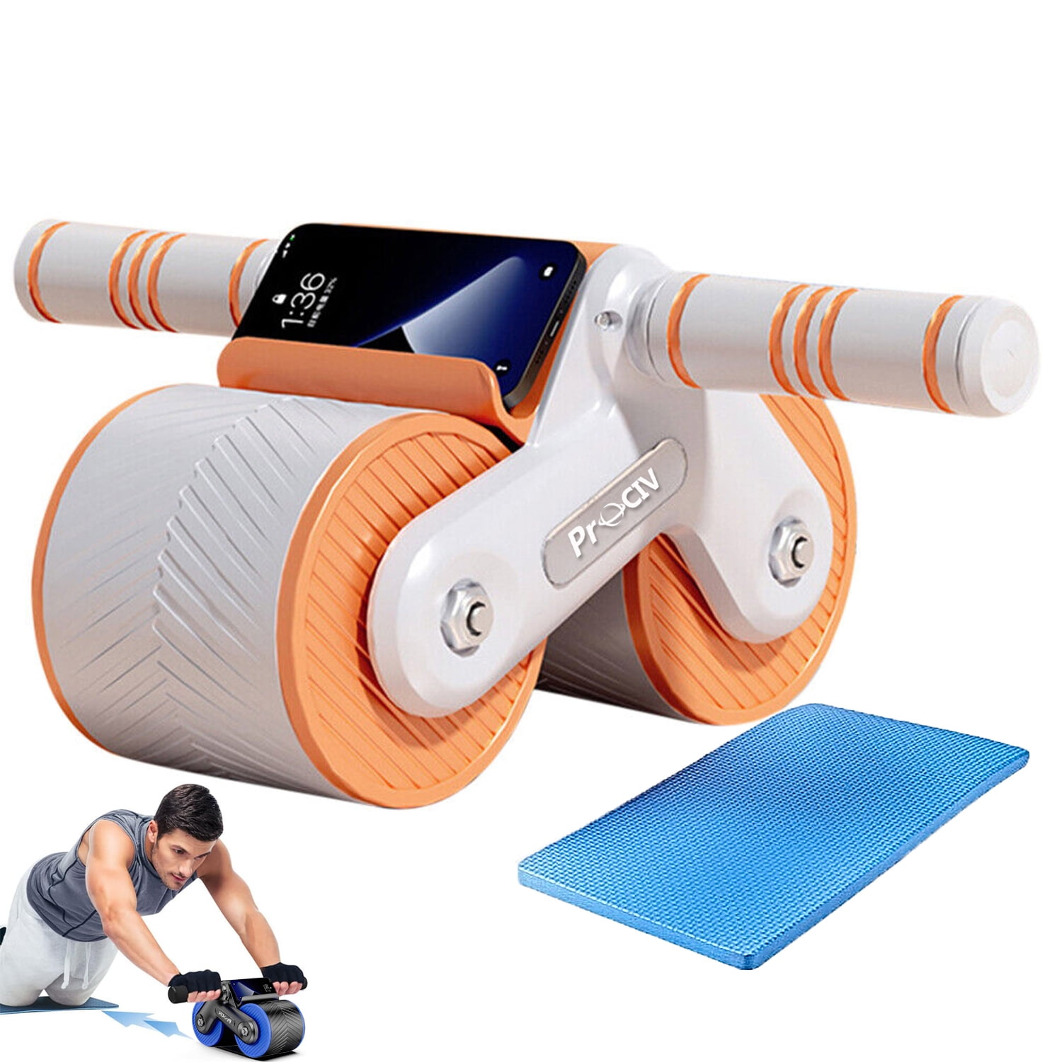 Prociv 2024 New Automatic Rebound Ab Abdominal Exercise Roller Wheel ...