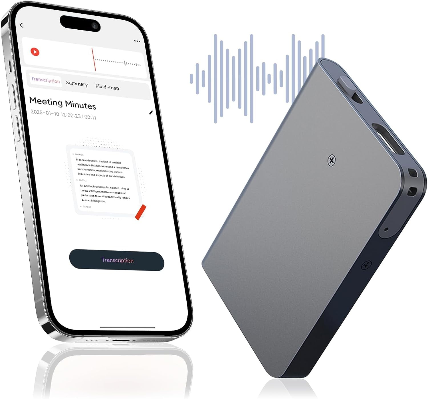 Prociv AI Voice Recorder, AI Conference Assistant,Support 58 Languages Recording Transcription ...