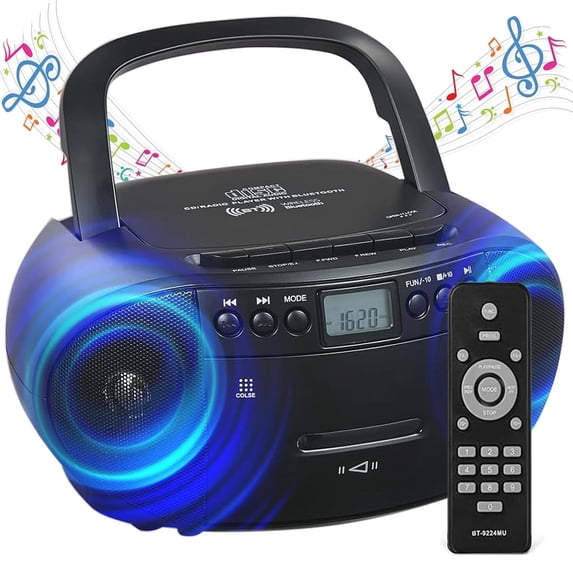 Amazup Tape Player with CD, FM AM Radio, Compact Boombox, CD Disc ...