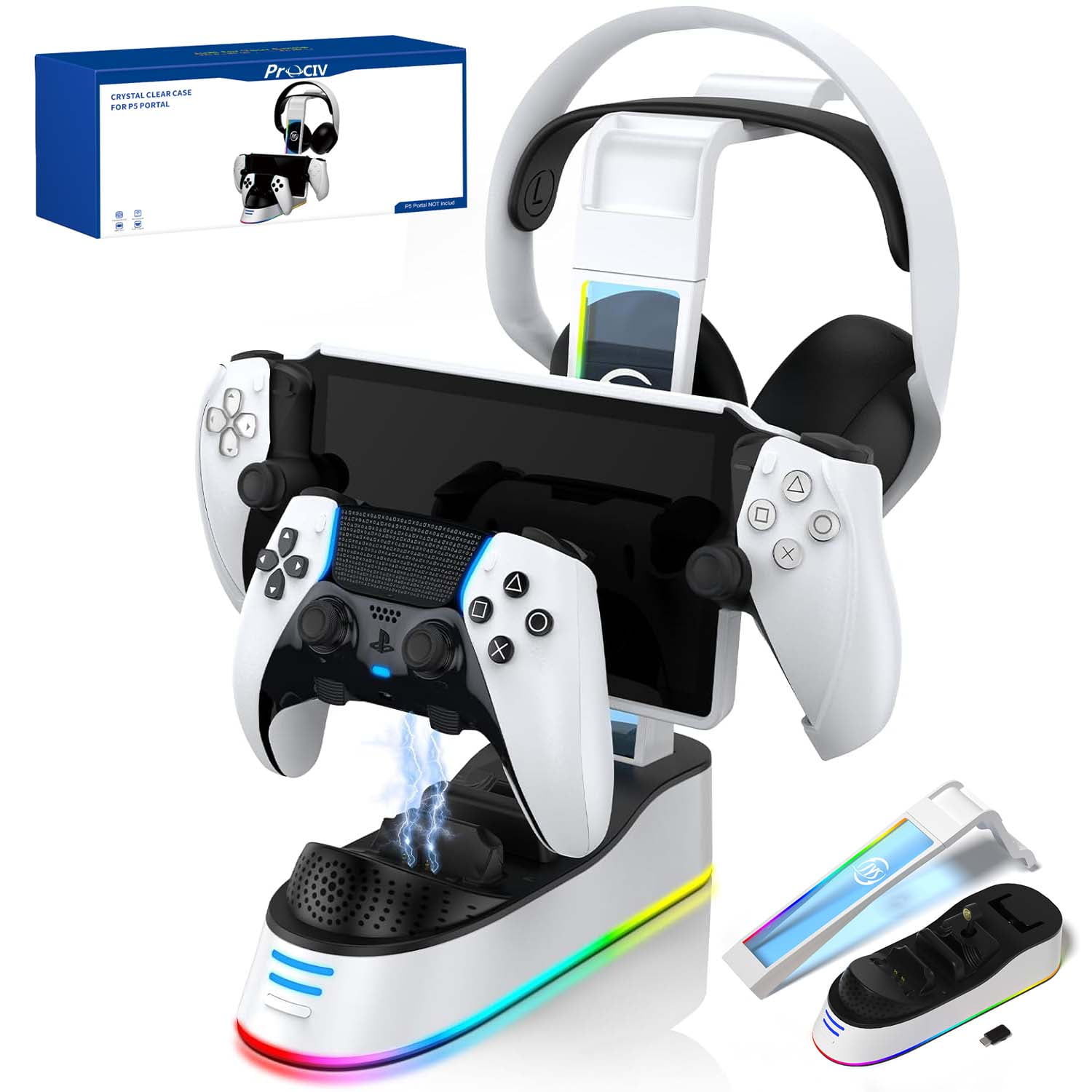 Prociv Charging Dock for Playstation Portal Remote Player and PS5/PS5 ...