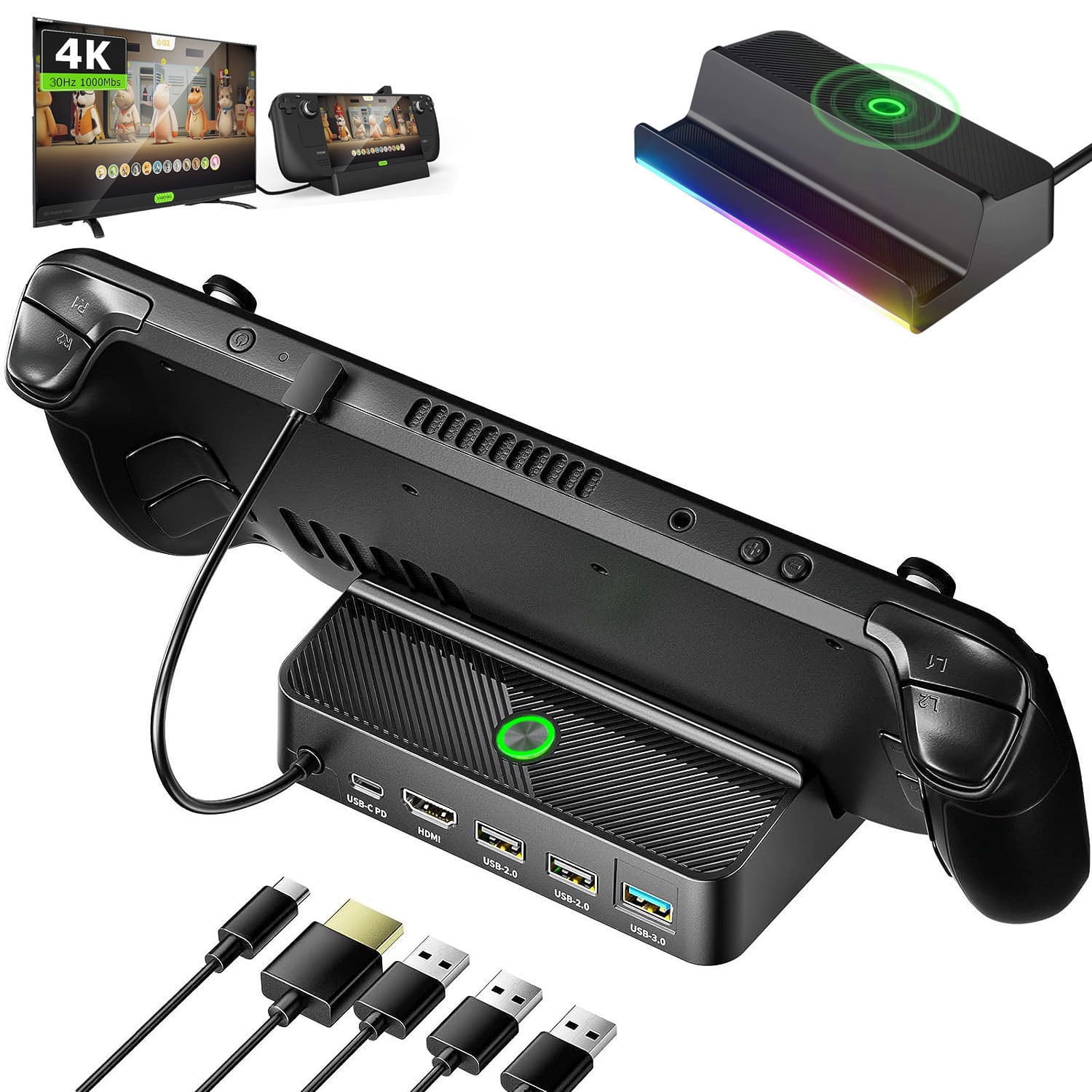 Prociv Docking Station Compatible with Steam Deck, 5-in-1 Steam Deck ...