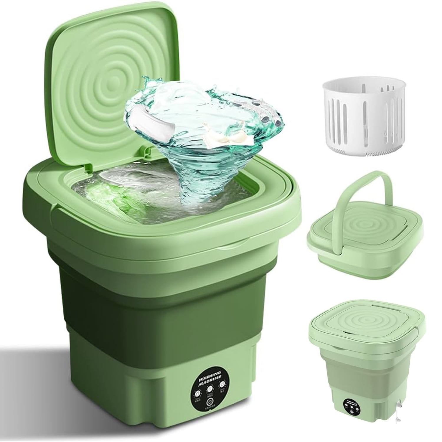 Foldable Mini Portable Washing Machine for Apartment Laundry, Deep ...