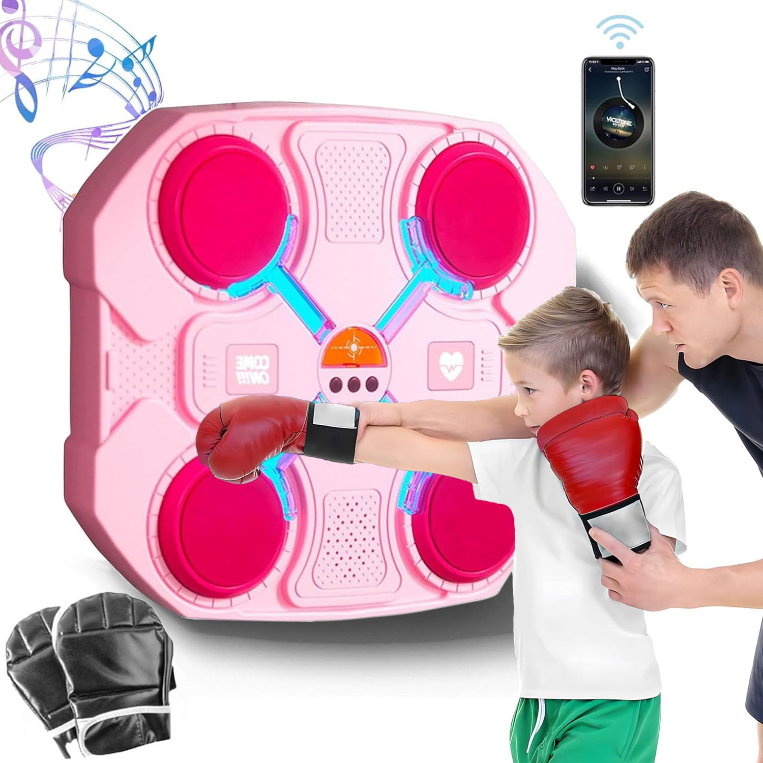 Prociv Music Boxing Machine for Kid, Wall Mounted Smart Bluetooth Music ...
