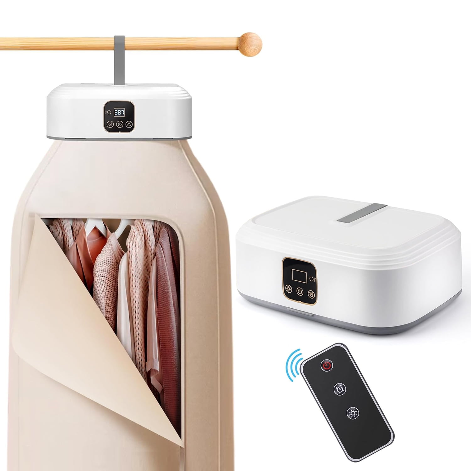 Free Shipping Prociv Portable Clothes Dryer Portable Dryers for Apartment RV Travel Dryer Machine Compact Dryer Machine for Small Clothes Underwear Baby Clothes Hanging Dryer Machine with Timer Functi...