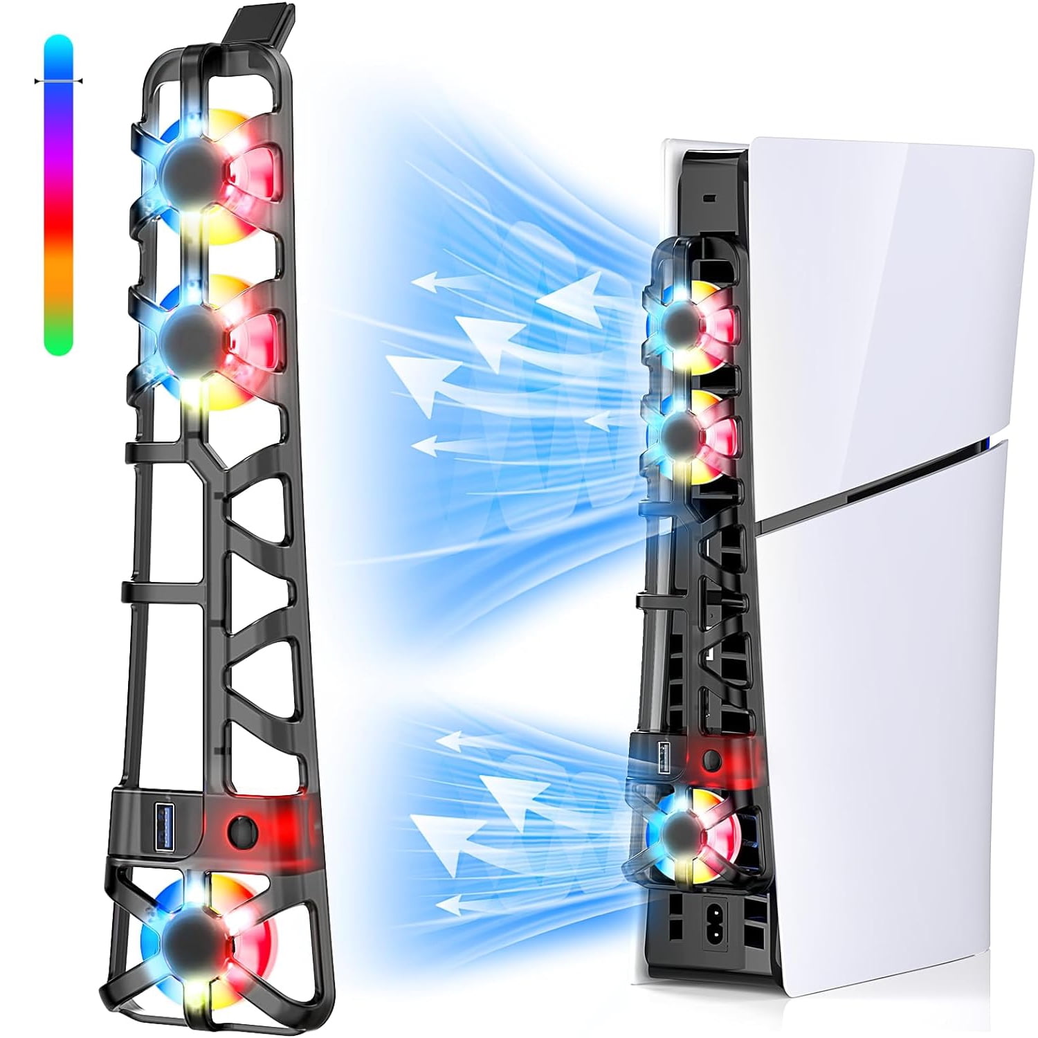 Prociv RGB Cooling Fan for PS5 Slim,Cooler Fan for Gaming Console ...
