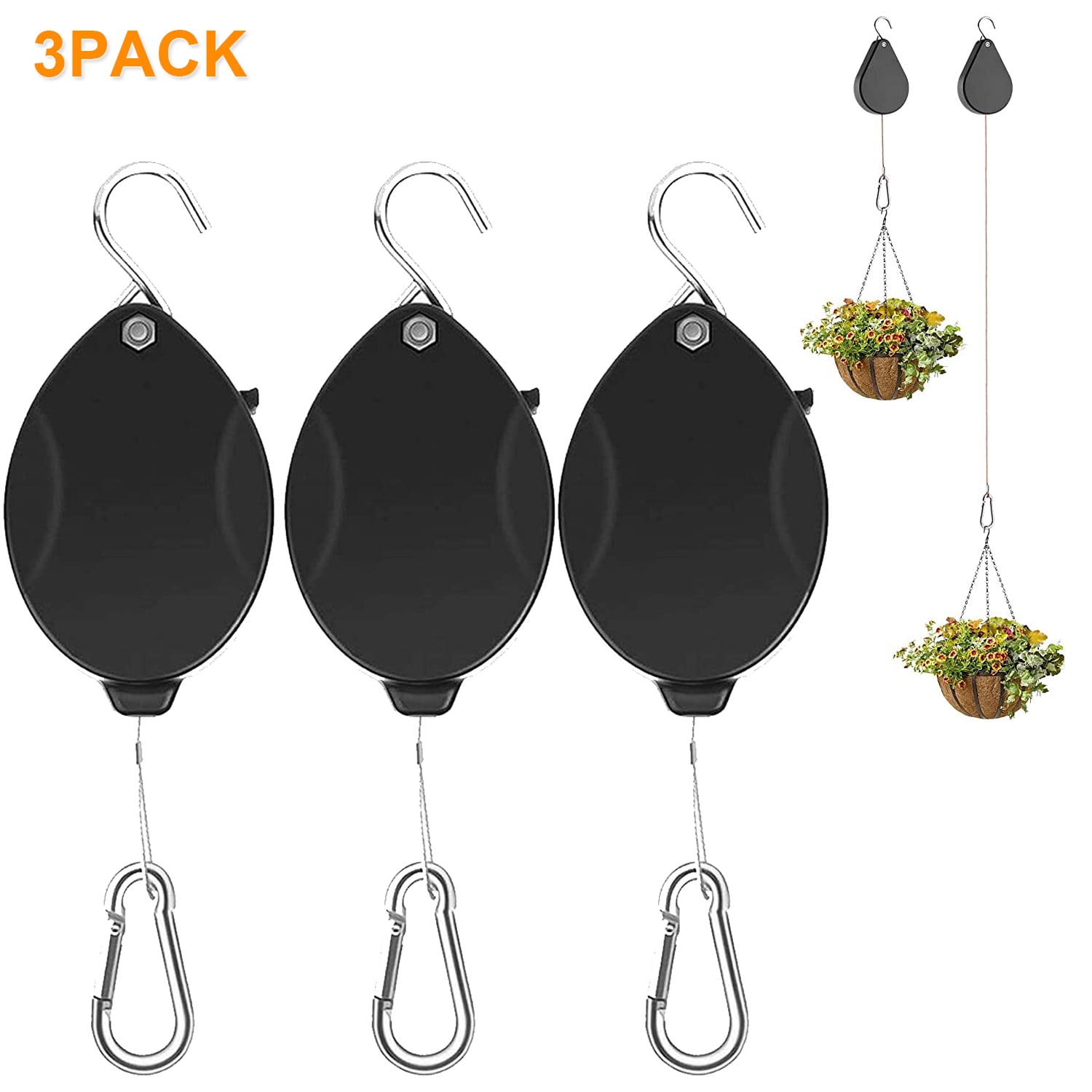 Prociv Upgraded Retractable Plant Hanger,Plant Pulleys for Hanging ...