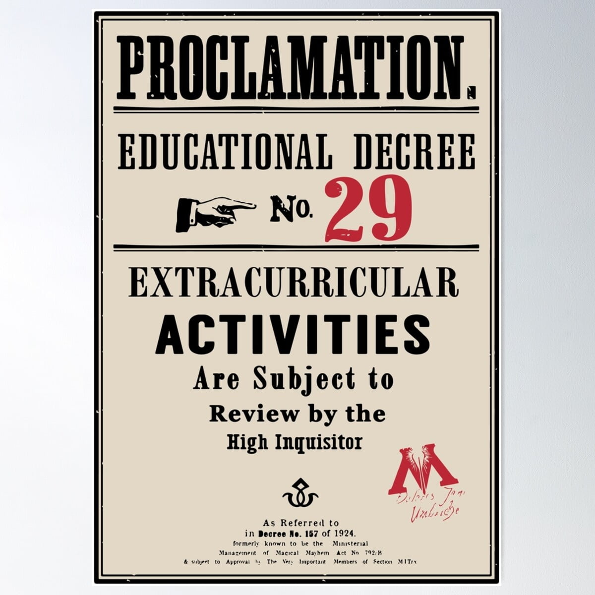 Proclamation Educational Decree No.29 Poster Wall Art, Modern Wall ...