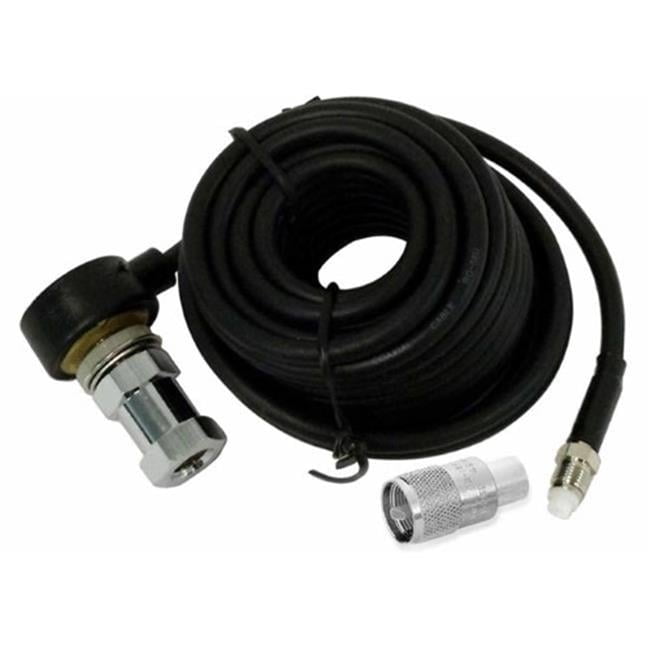 Procomm 18 ft. Terminator Coax With Molded Pl259 Connector - Black - 18 ...