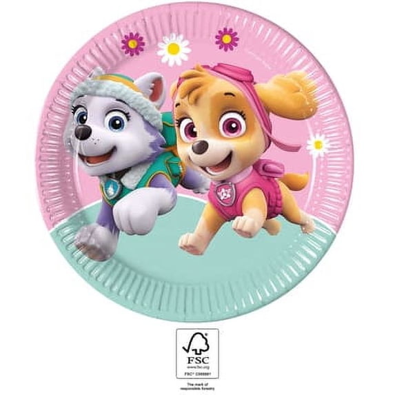 Procos Paw Patrol Skye & Everest Paper Plates – 9" FSC-Certified ...