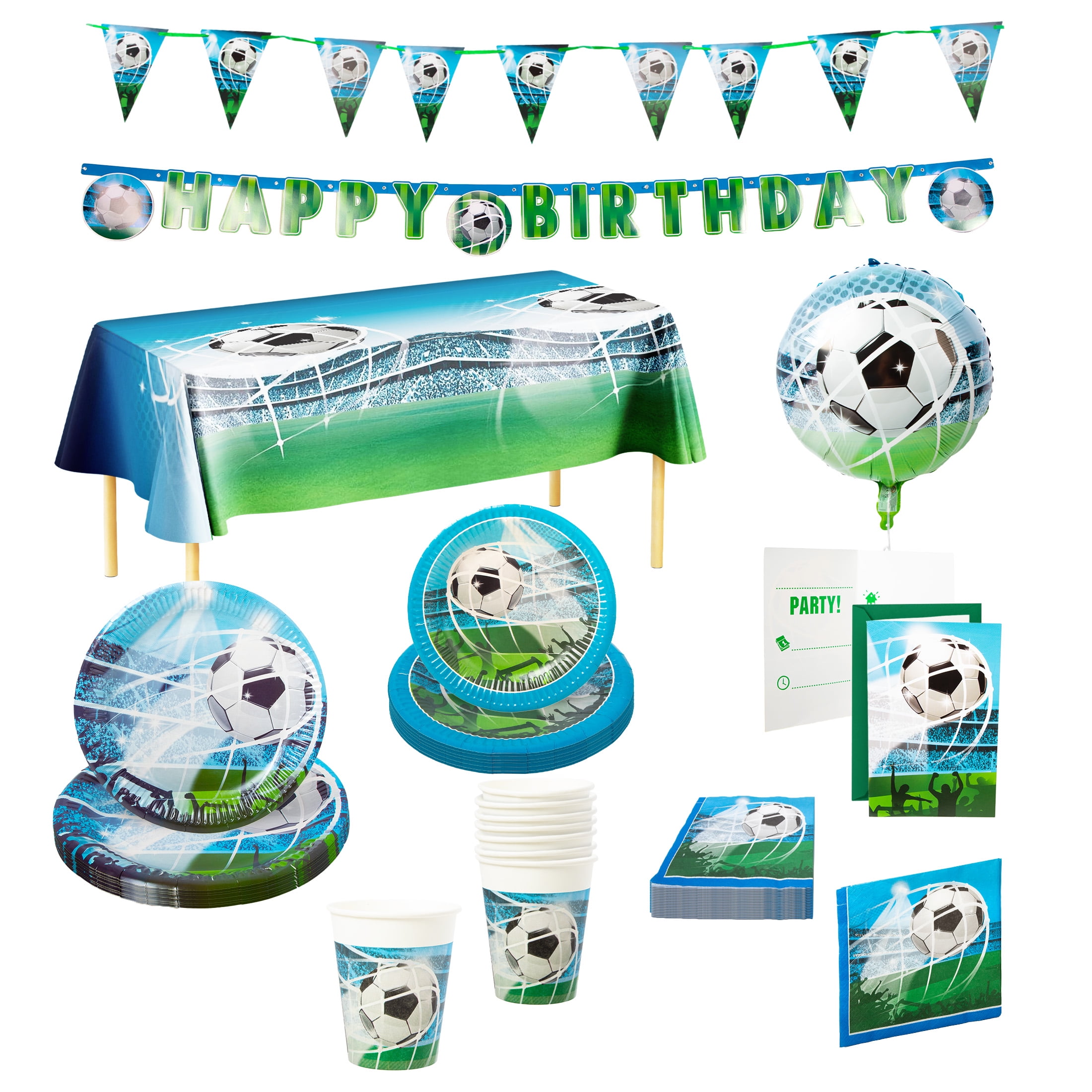 Procos Soccer Fans Themed Birthday Party Kit – Includes Plates, Cups ...