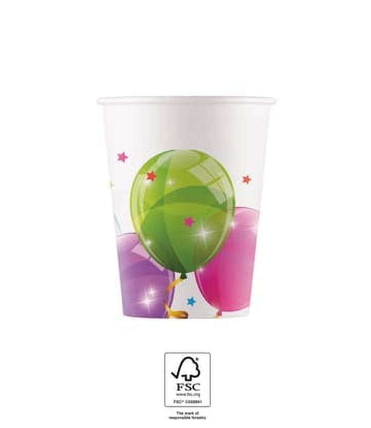Procos Sparkling Balloons Paper Cups – 8 fl oz FSC-Certified Disposable ...