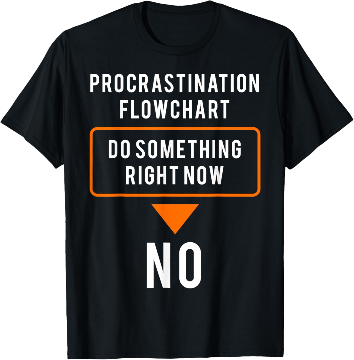 Procrastination Flowchart Do Something NO! T-Shirt men and women can ...