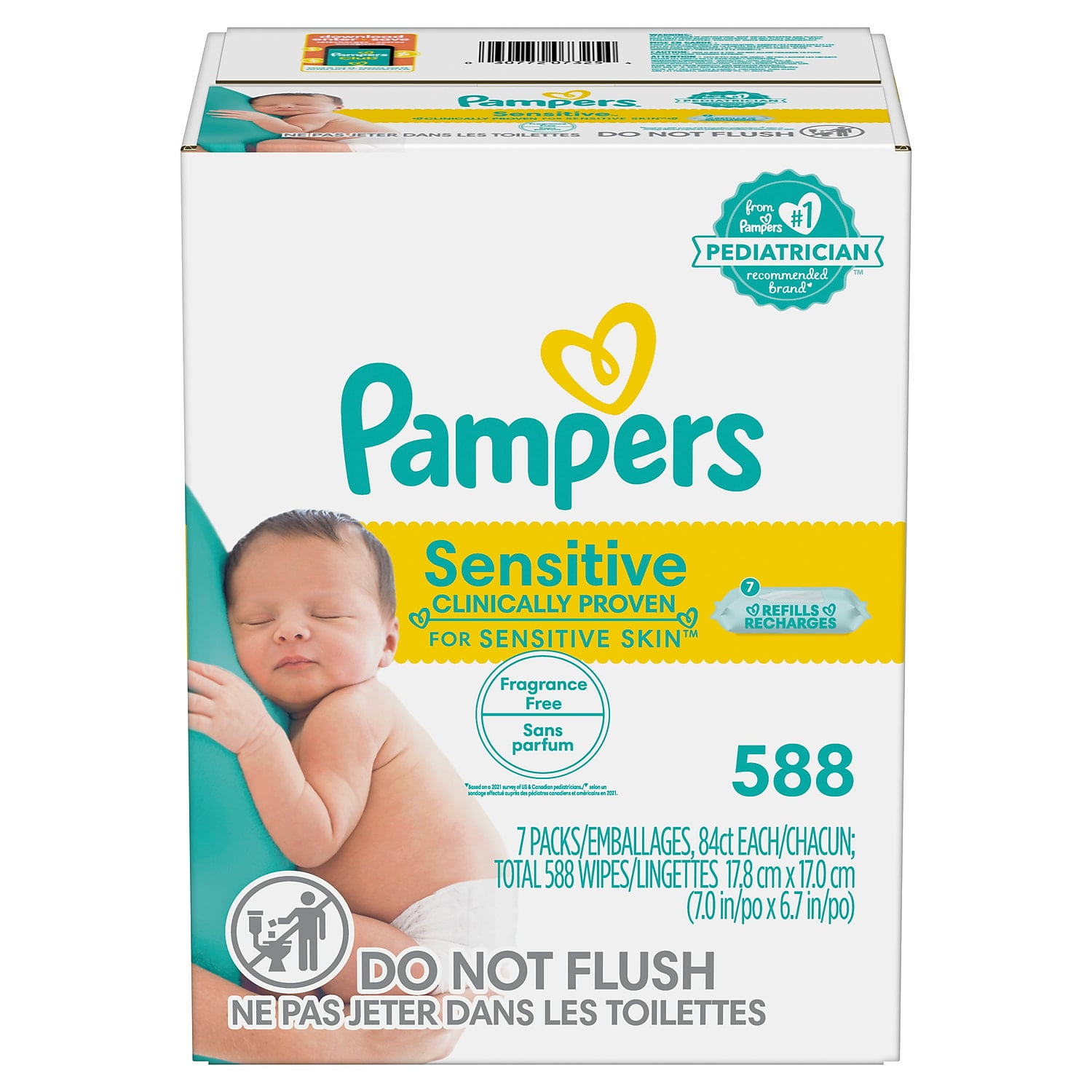 Procter & Gamble Baby Wipes Sensitive - Pack of 588 - Walmart.com