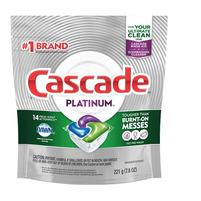 Procter & Gamble Cascade Original Platinum Fresh Scent Actionpacs - 14 ...