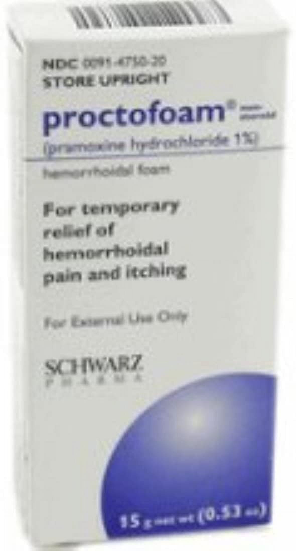Proctofoam NS OTC Hemorrhoidal Relief Foam, 1% Hydrocortisone, 15 gm ...
