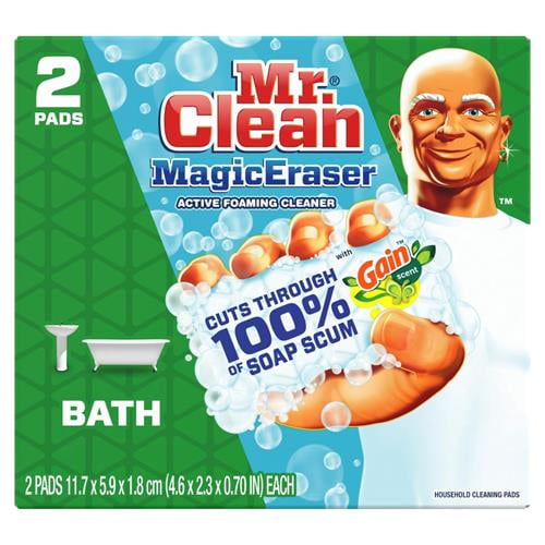 Proctor And Gamble Mr.Clean Magic Eraser Bath With Gain Scent, White ...