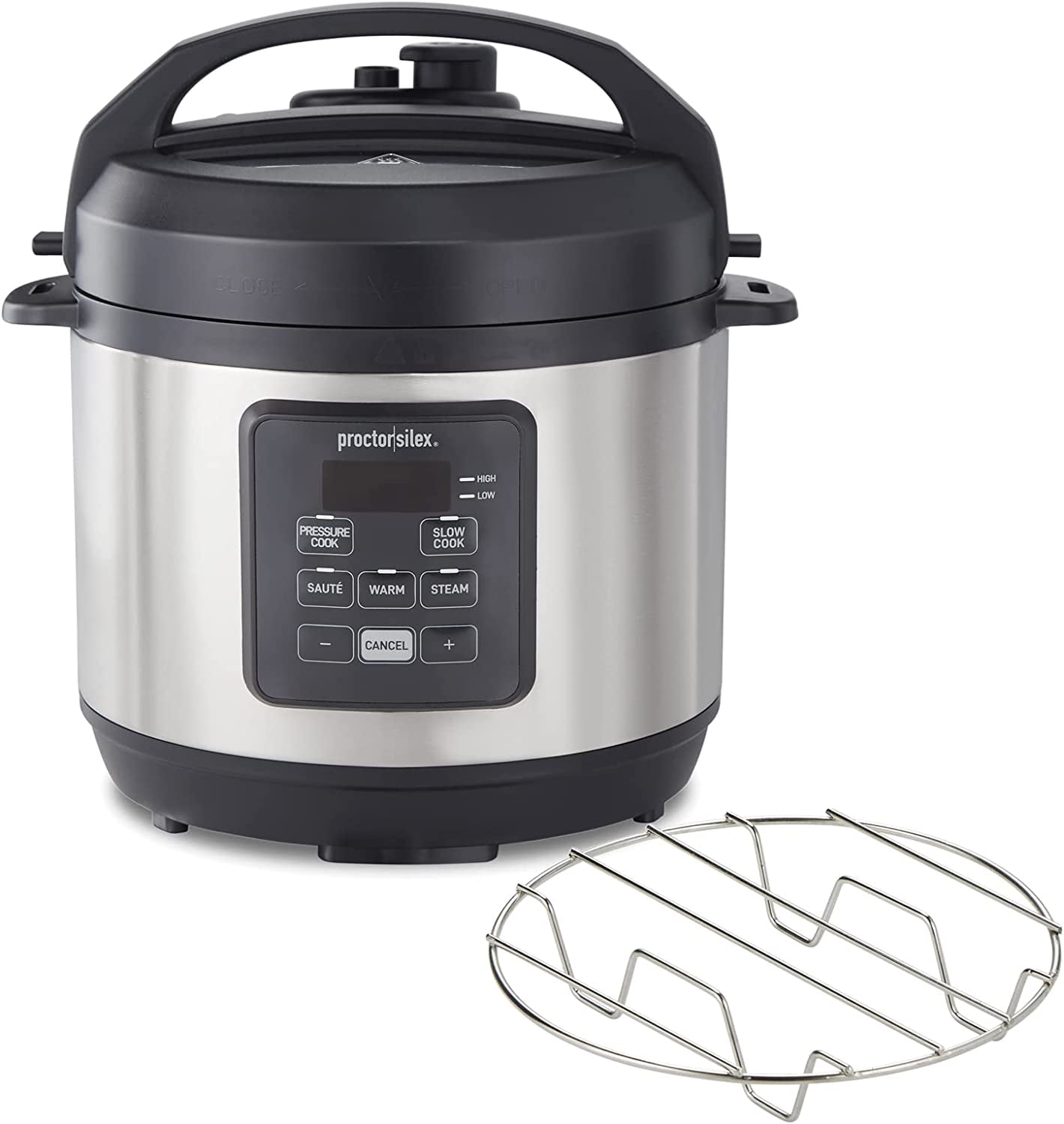Proctor-Silex Simplicity 4-in-1 Electric Pressure Cooker, 3 Quart Multi ...