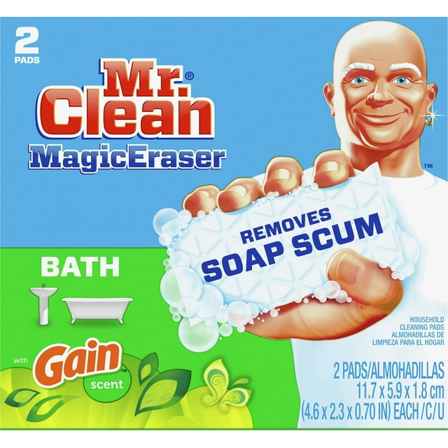 Proctor and Gamble Mr.Clean Magic Eraser Bath with Gain Scent, White ...