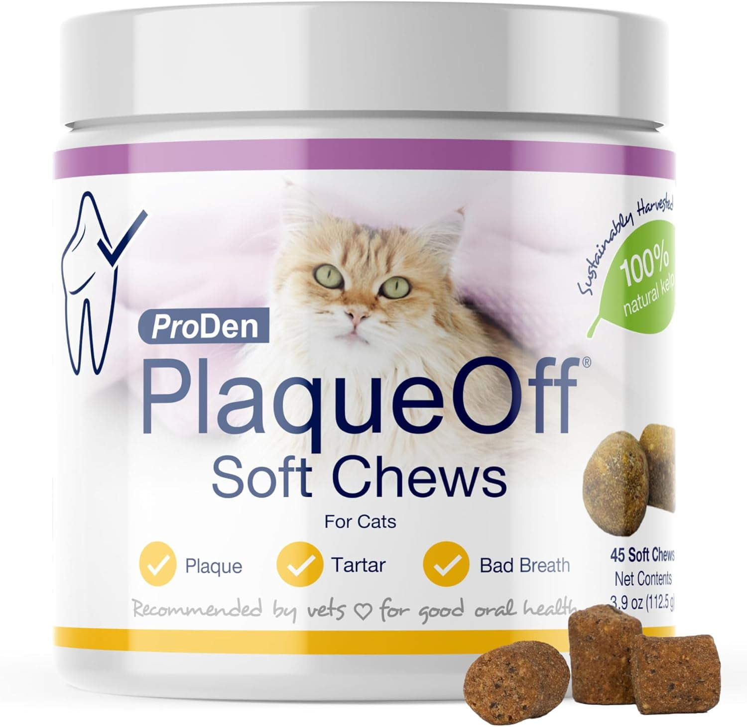ProDen PlaqueOff Dental Care Soft Chews for Cats, Supports Healthy ...