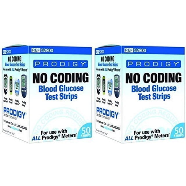 Prodigy No Coding Blood Glucose Test Strips, 50 Ct (2 Pack) - Walmart ...