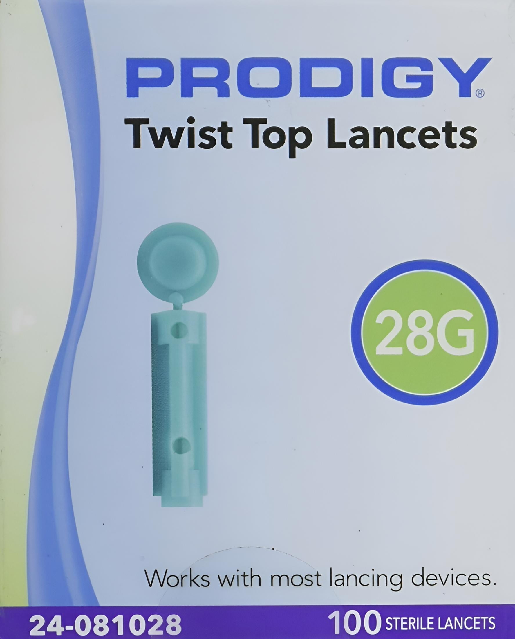 Prodigy Twist Top Lancets, 28 Gauge, 100 Count HSA/FSA Eligible ...