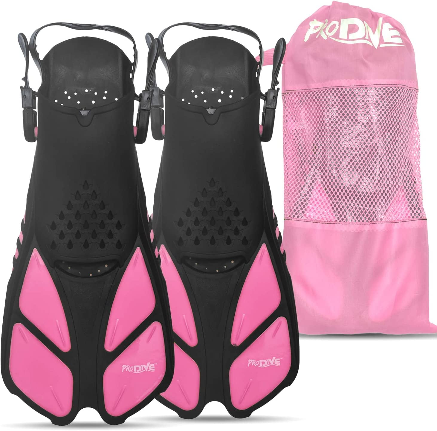 Prodive Snorkel and Swim Fins – Adjustable Open-Heel, Short-Blade ...