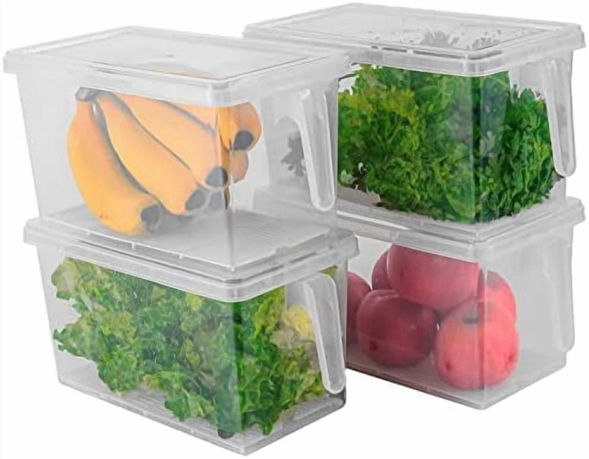 Produce Saver Containers for Refrigerator with Drain Tray, 5L x 4 ...