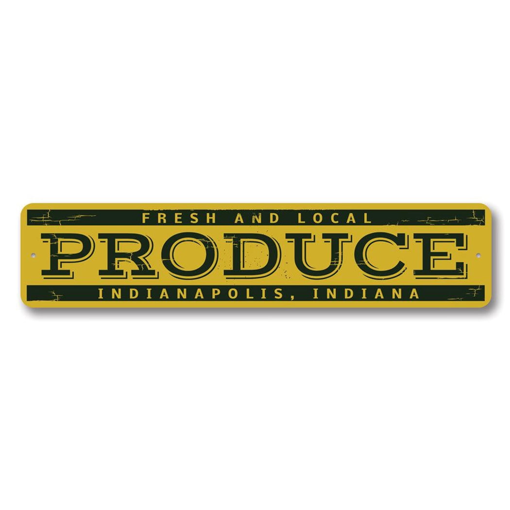 Produce Sign, Fresh & Local Food Sign, Custom Shop Location City State ...