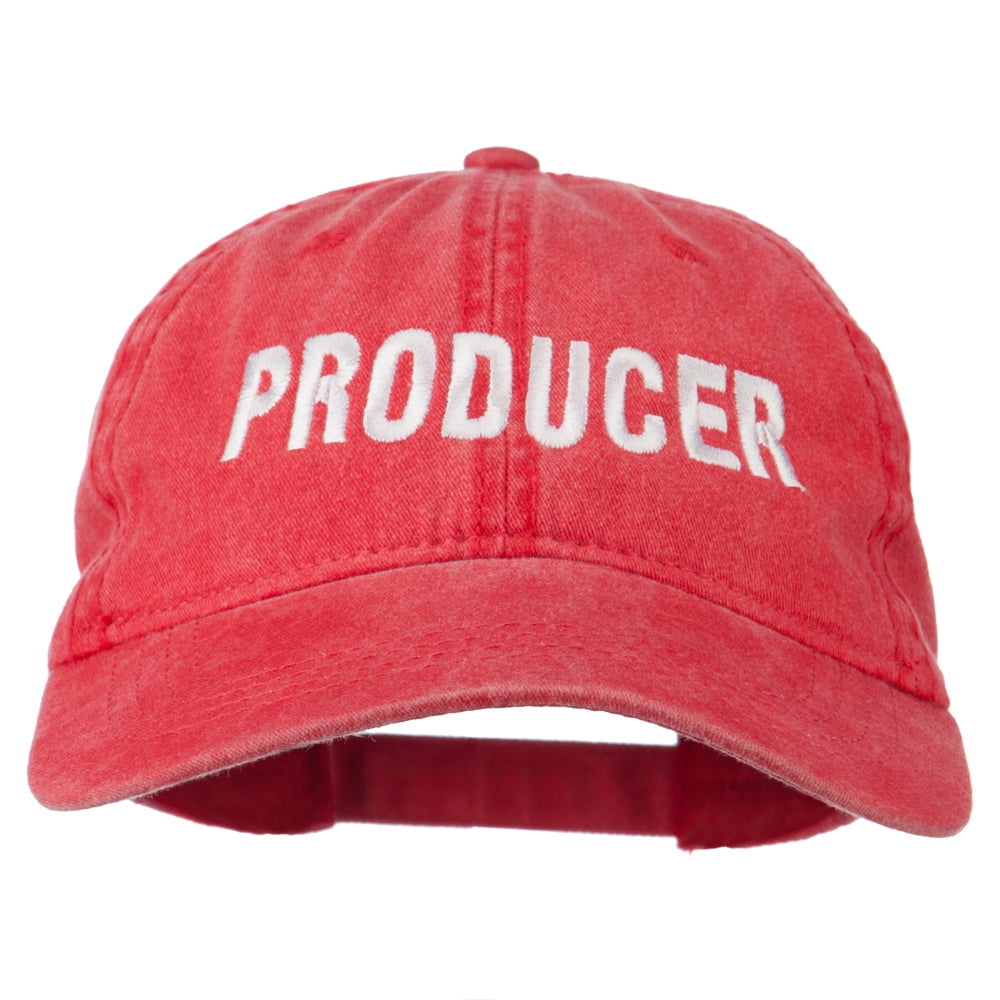 Producer Embroidered Washed Cap - Red OSFM - Walmart.com
