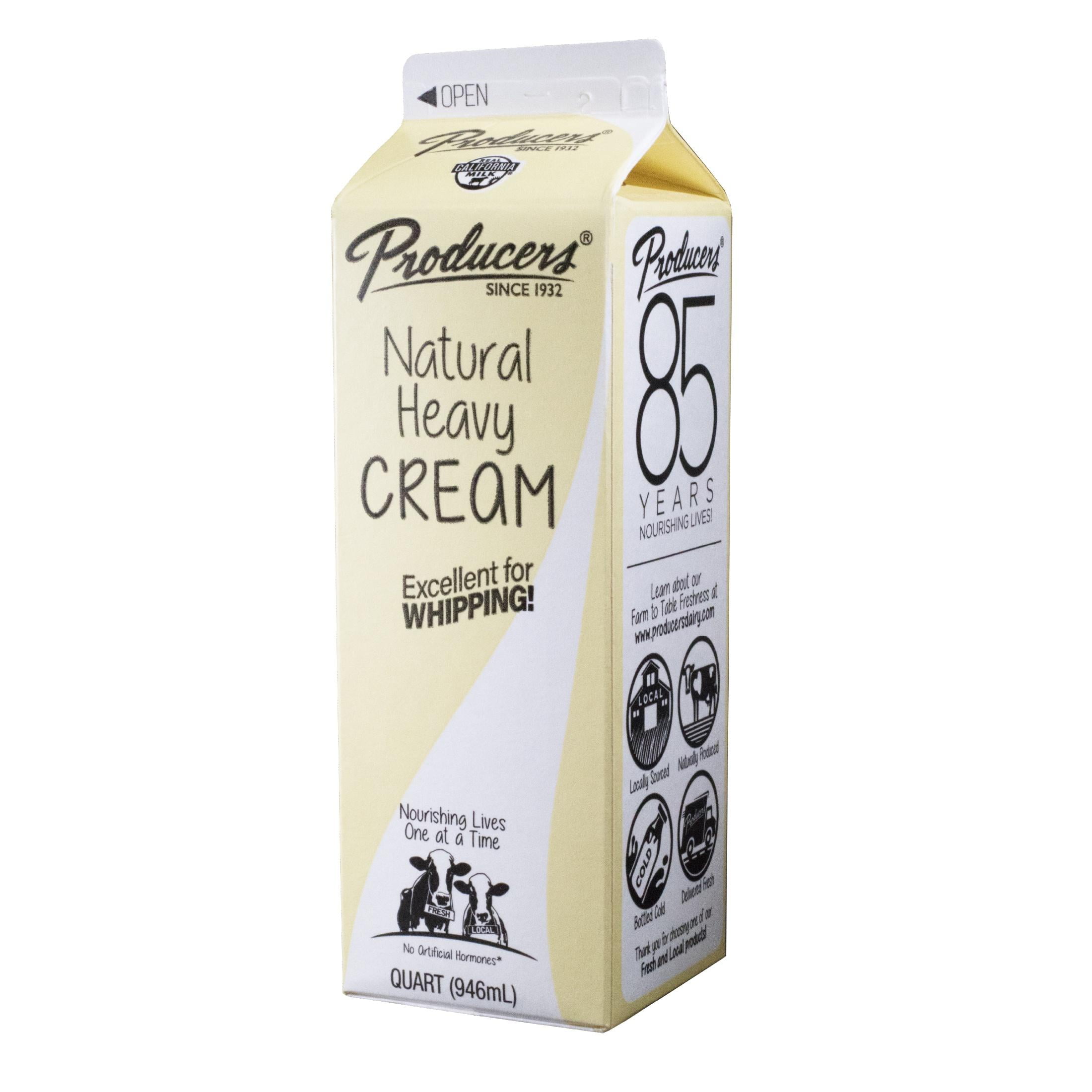 Producers Natural Heavy Cream, Quart - Walmart.com