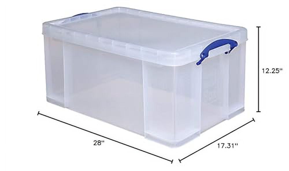 Product Clear Transparent Plastic Storage Box, 64 Liters Features Attached Handles Make It Easy ...