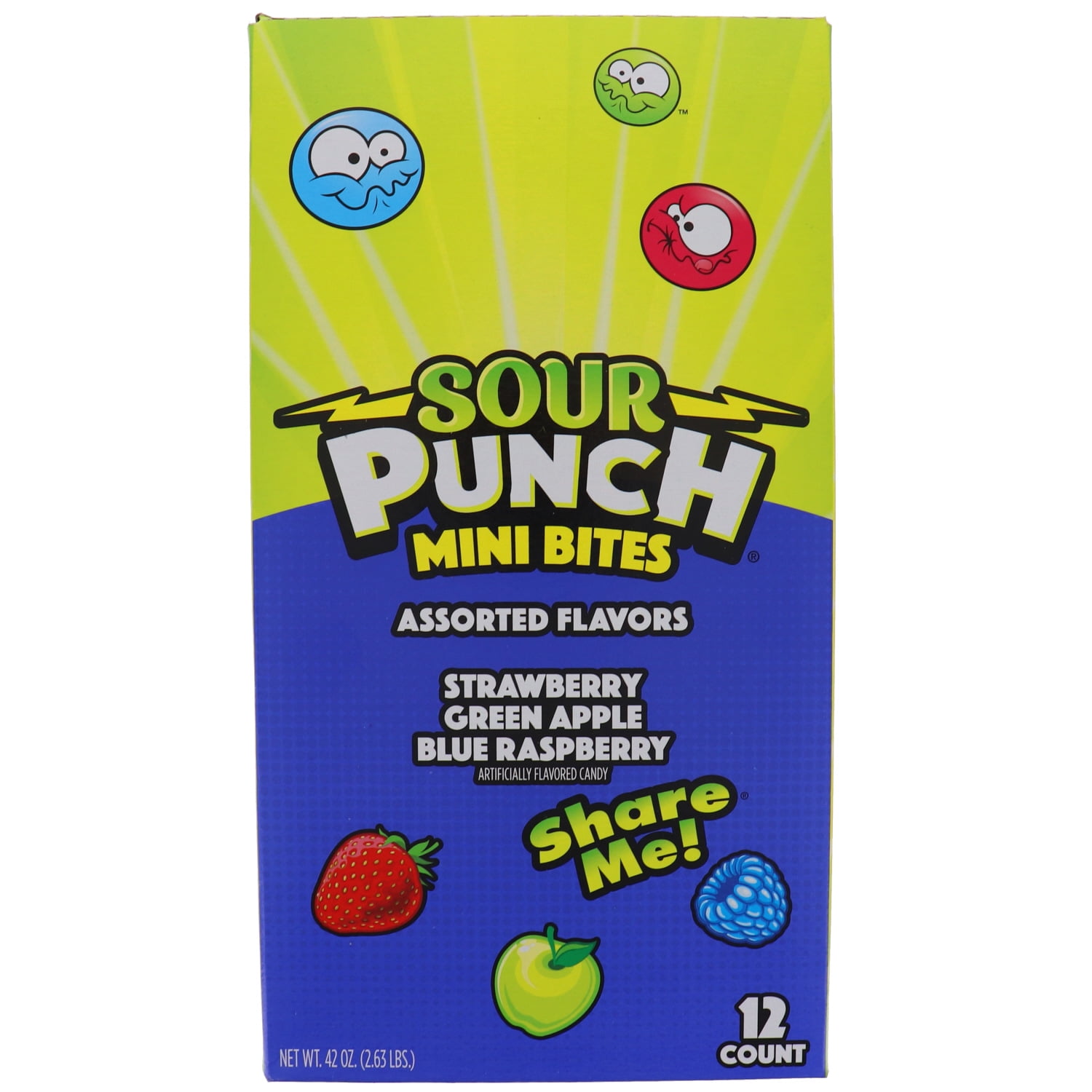 Product Of Sour Punch, King Size Assorted Bites, Ct 12 (3.5 Oz ...