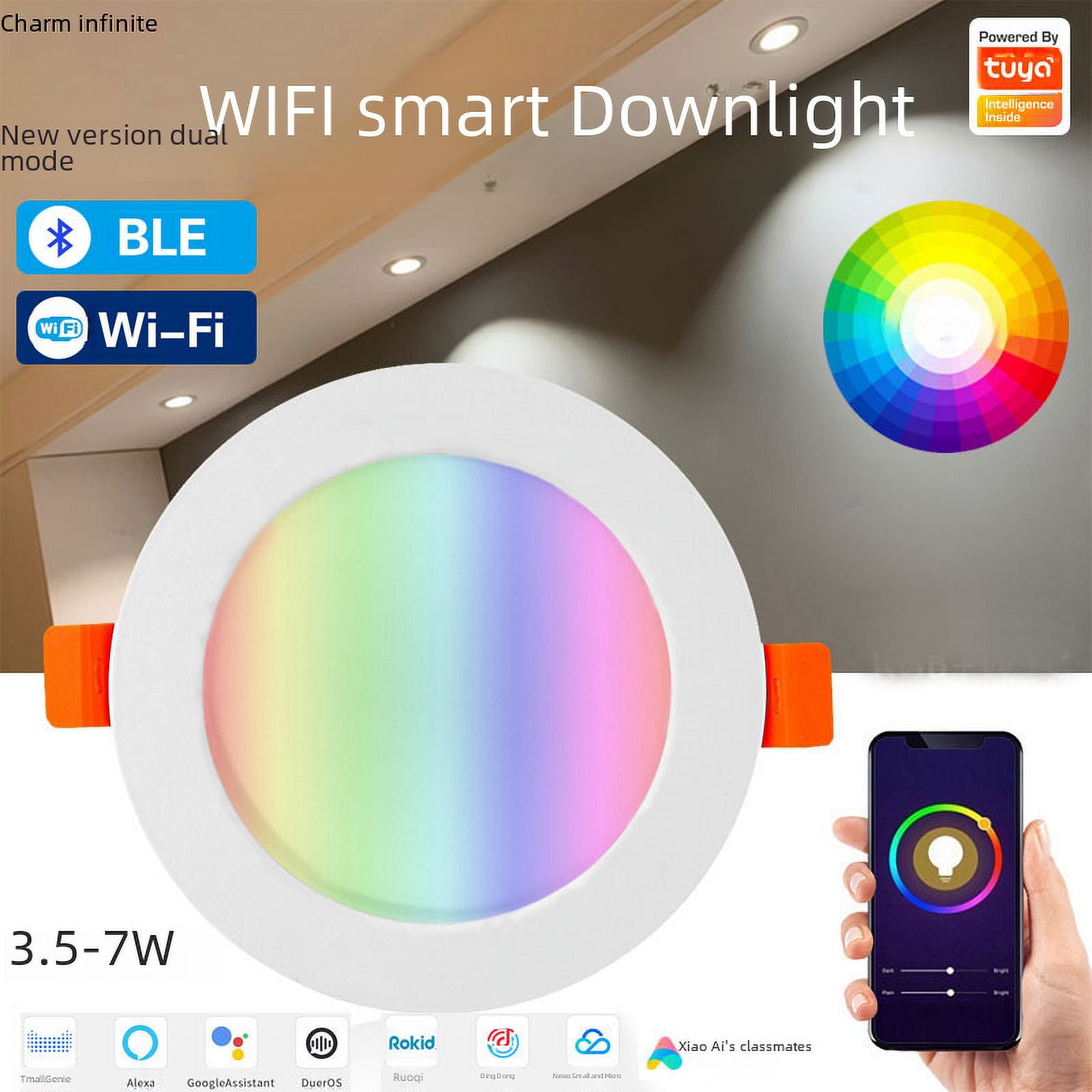 Product WIFI smart downlight graffiti APP remote WIF control RGBWC ...
