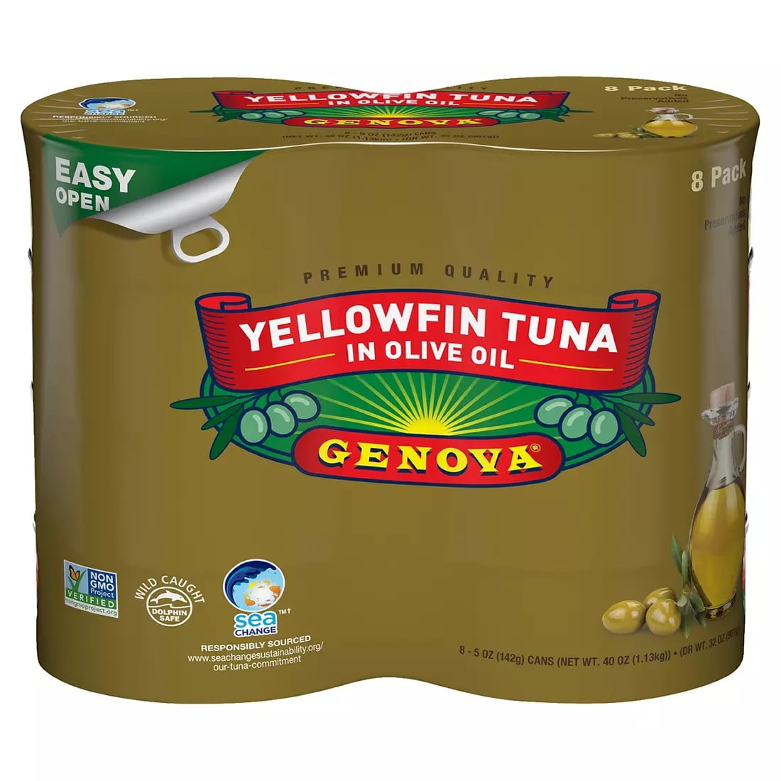Genova Yellowfin Tuna in Olive Oil, 8 pk./5 oz. - Walmart.com