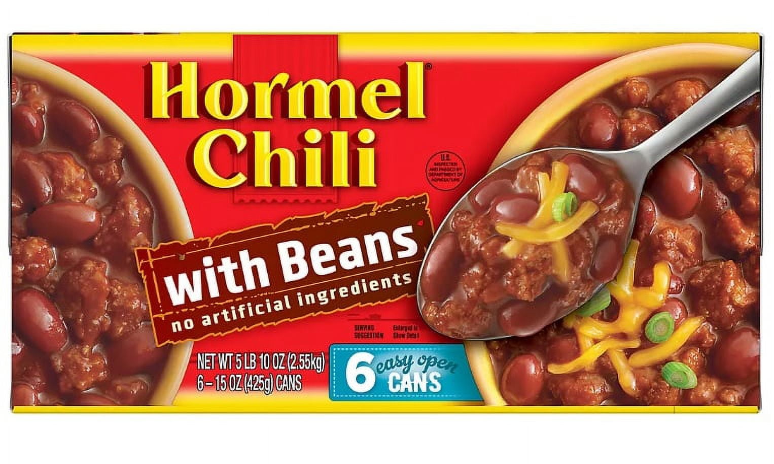 Hormel Gluten-Free Chili with Beans, Quick Hearty Meal, 6 Pack of 15 oz ...